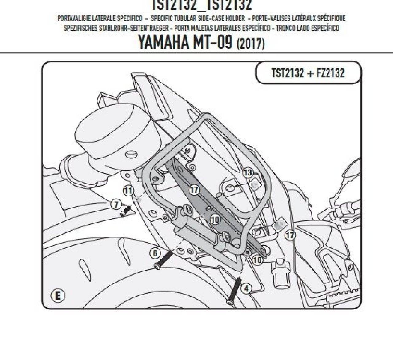 givi stelaż sakw bocznych st604 yamaha mt-09 (17 - cena: 489.6 zł