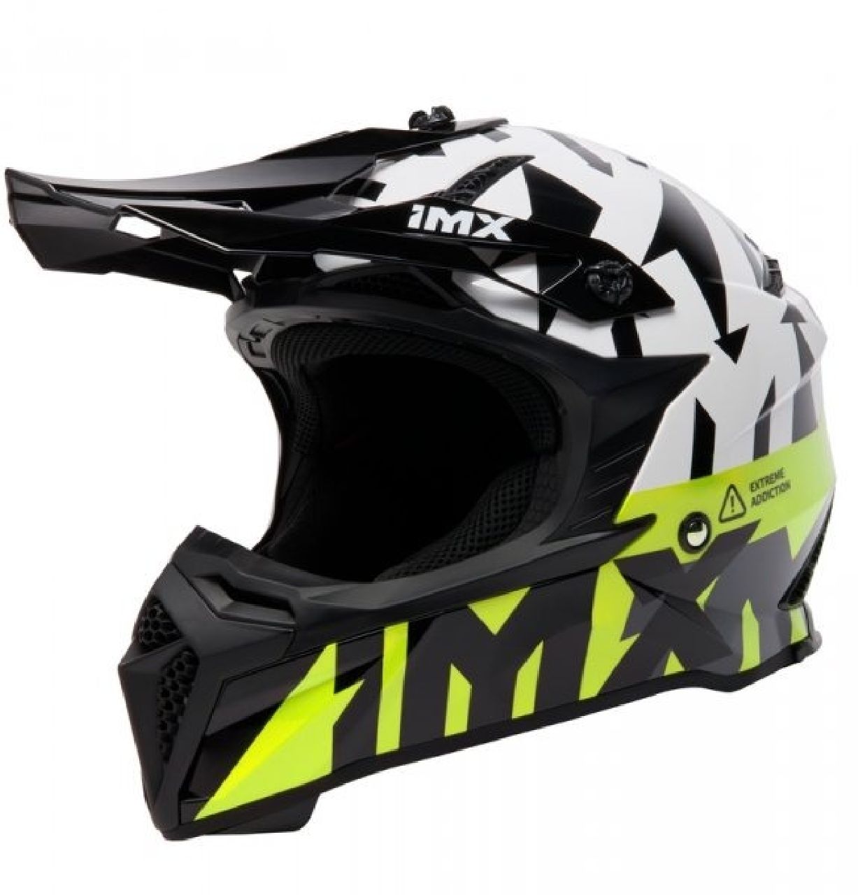 imx kask fmx-02 black/white/flo yellow/grey gloss - cena: 399 zł