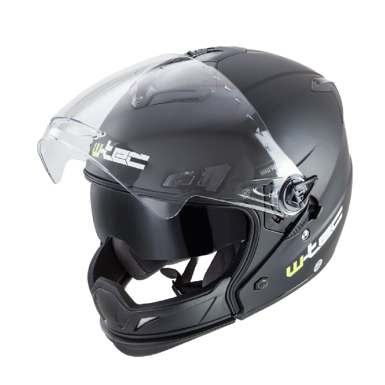 Kask motocyklowy W-TEC NK-850 otwierany + BLENDA - Czarny błyszczący ...