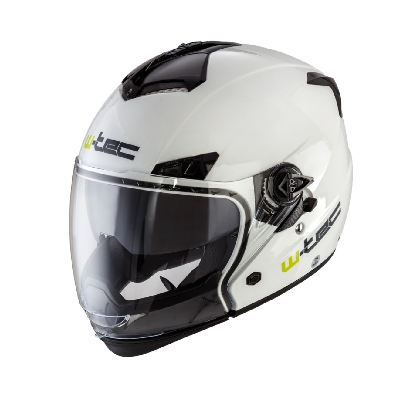 Kask motocyklowy W-TEC NK-850 otwierany + BLENDA - Czarny błyszczący ...