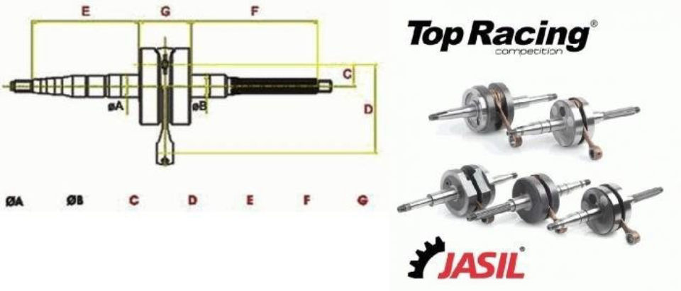 Wał korbowy top racing standard yamaha dt 50 lc waj6030035 - cena: 308 zł